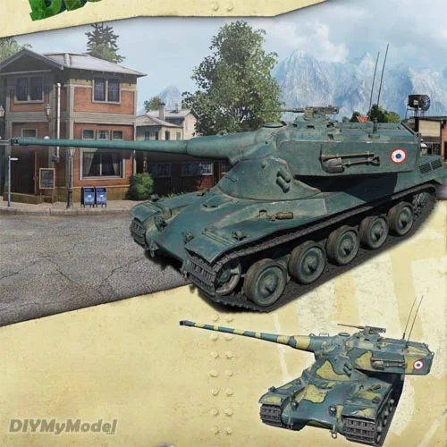 DIYMyModeI 간단한 No.12 amx 50b 탱크 DIY 공예 종이 모델 키트 수제 장난감 퍼즐 선물 영화 소품 ...