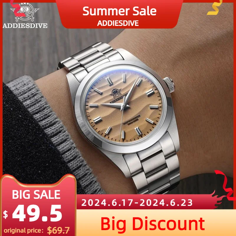 ADDIESDIVE-Men-Watch-New-36mm-Quartz-Watches-Luxury-Dome-Glass-Sand ...