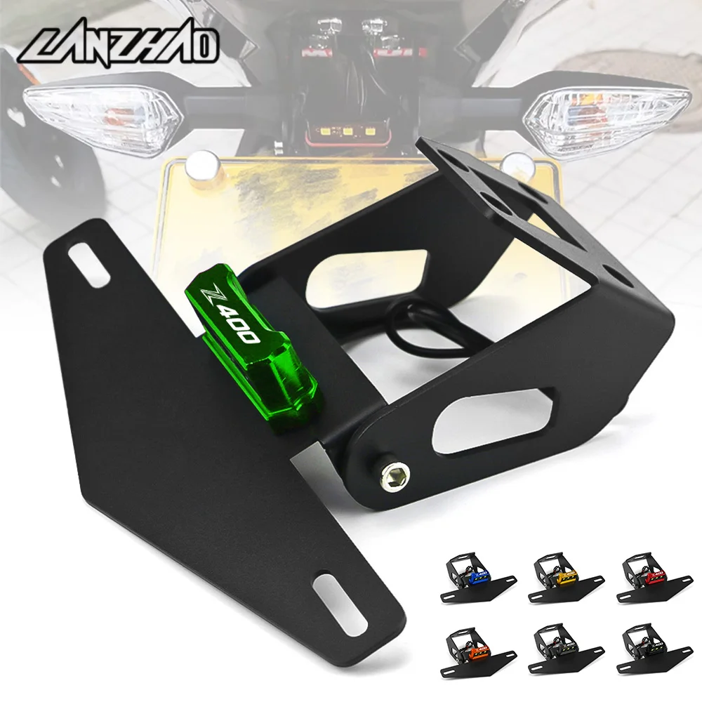 Z400-Motorcycle-License-Plate-Holder-Mount-Bracket-with-LED-Indicator ...