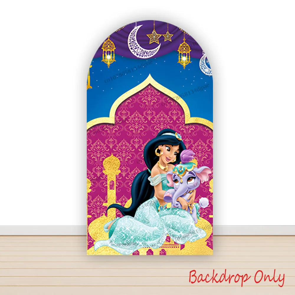 Disney Princess Jasmine Aladdin Arch Backdrop Cover Birthday Decoration ...