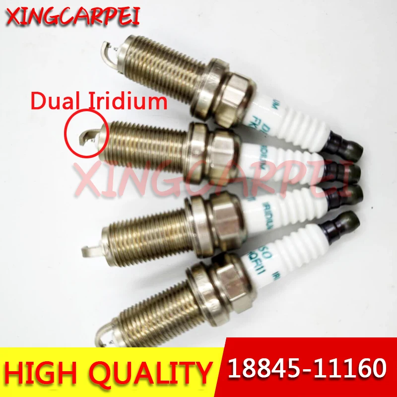 4PCS-Dual-iridium-Spark-Plug-18845-11160-FK16HQR11-for-Hyundai-Sonata ...