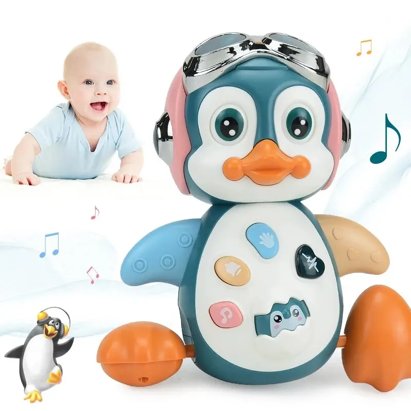 Baby-Musical-Penguin-Toys-Crawling-Walking-Moving-Tummy-Time-Light-Up ...