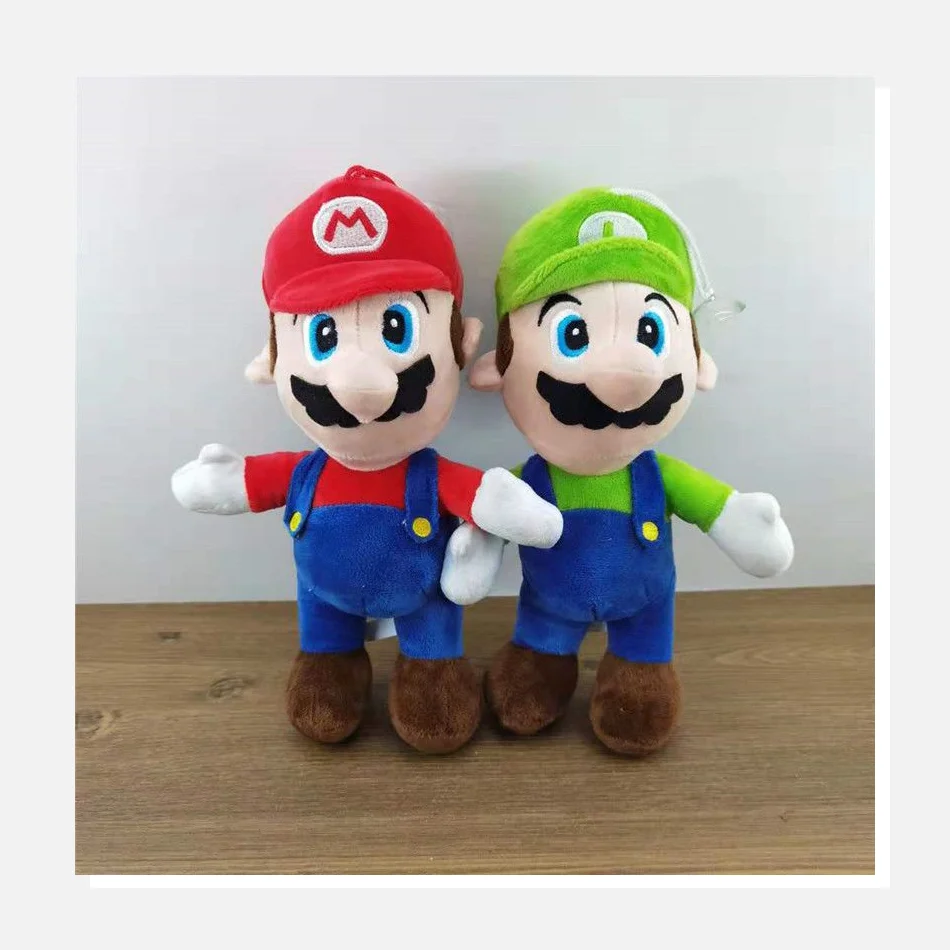 25CM-Anime-Super-Mario-Bros-Luigi-Plush-Doll-Game-Figures-Decoration ...