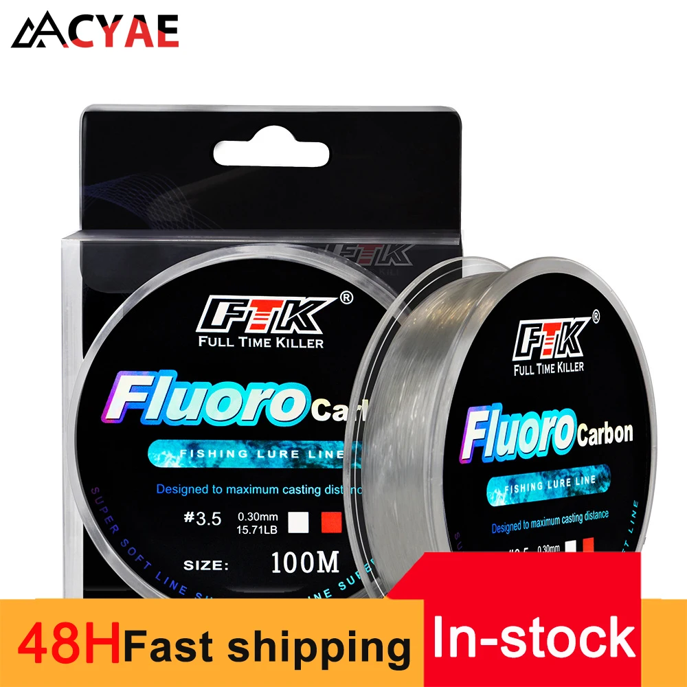 1-3PCS-100m-Fluorocarbon-Fishing-Line-4-13-34-32LB-Fluorocarbon-100 ...