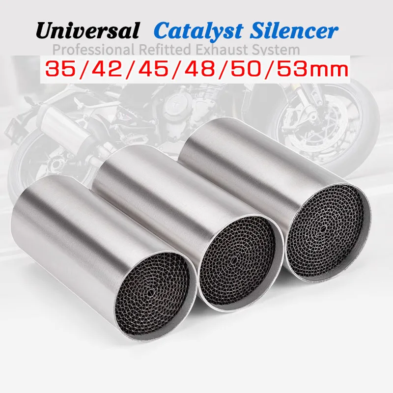 Universal-35-42-45-48-50-53mm-Motorcycle-Front-Middle-Pipe-Catalyst-DB ...