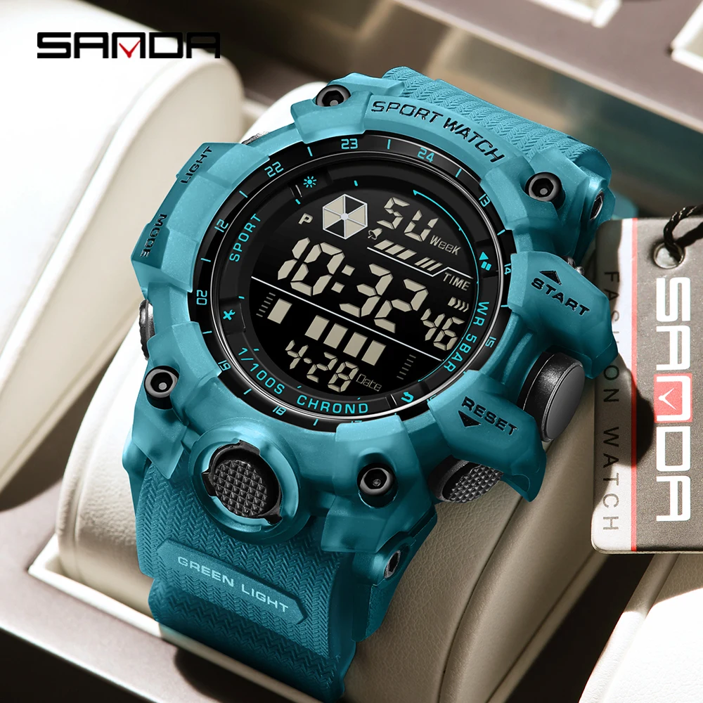 SANDA nuevo 6229 reloj electrónico de moda para hombres reloj ...