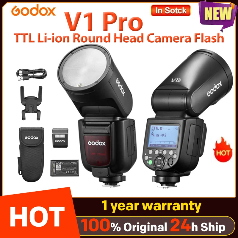 Godox-V1-Pro-TTL-Li-ion-Round-Head-Camera-Flash-Wireless-Transmission ...