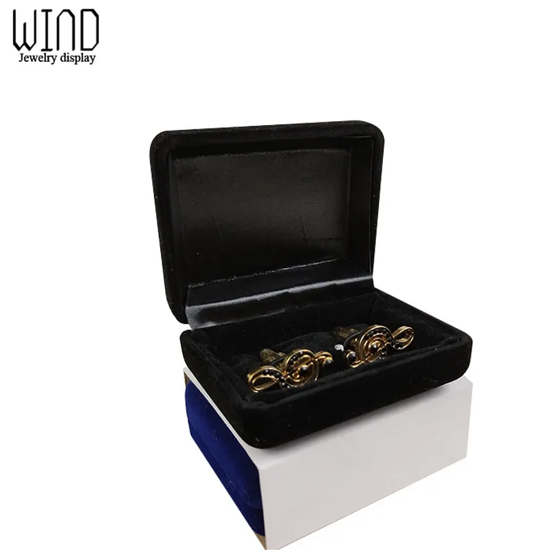 1pc-Quality-Mens-Cufflinks-Package-Casket-Black-Velvet-Cufflinks ...