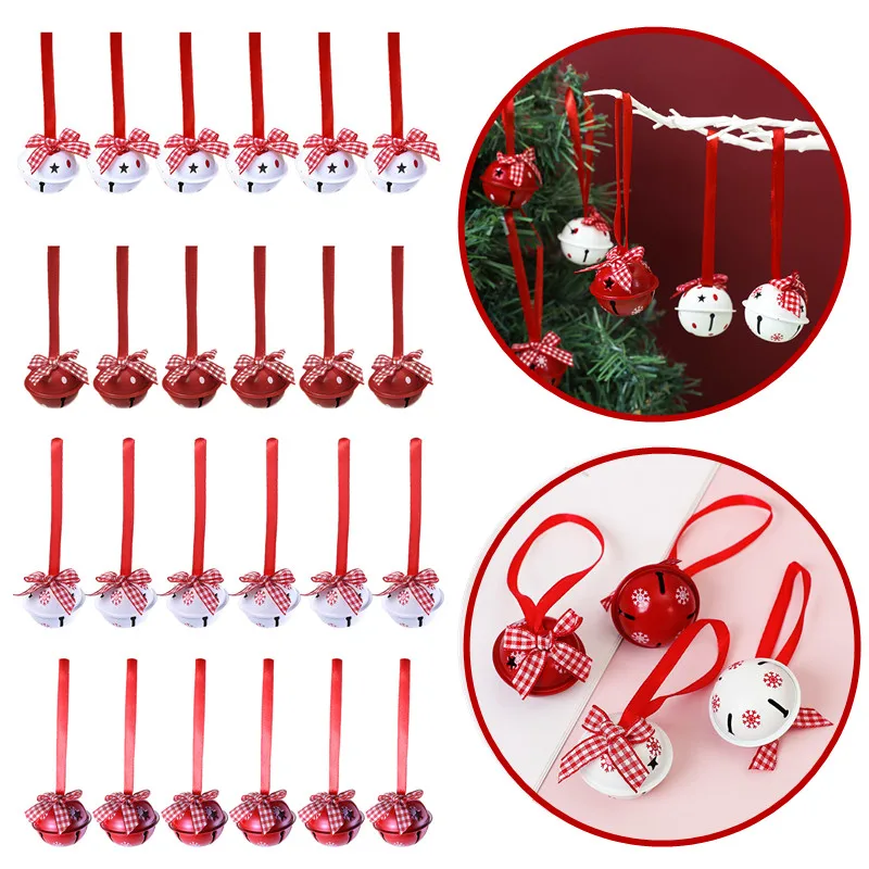 12PCS-Merry-Christmas-Bell-Decoration-Snowflake-Jingle-Bell-Metal ...