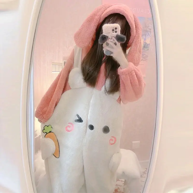 Kawaii Animal Pajamas Onesies Long Eared Rabbit Cartoon Sleepwear ...