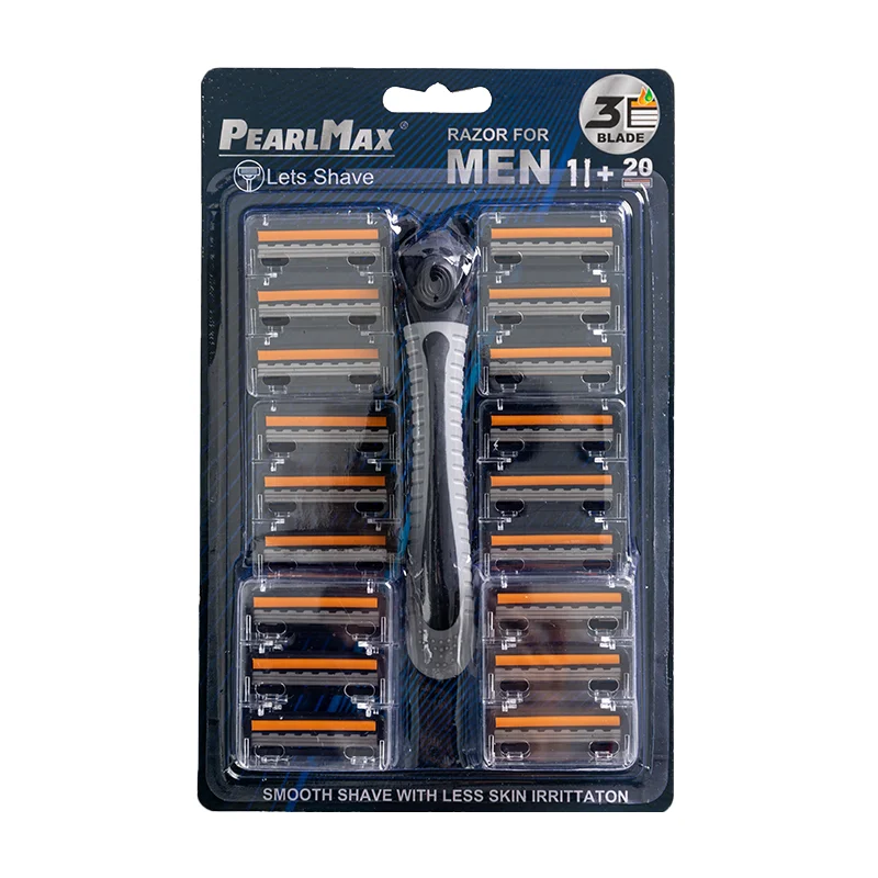 Lubricating-Strip-Triple-Layer-Blades-Stainless-Steel-Beard-Shaver-for ...