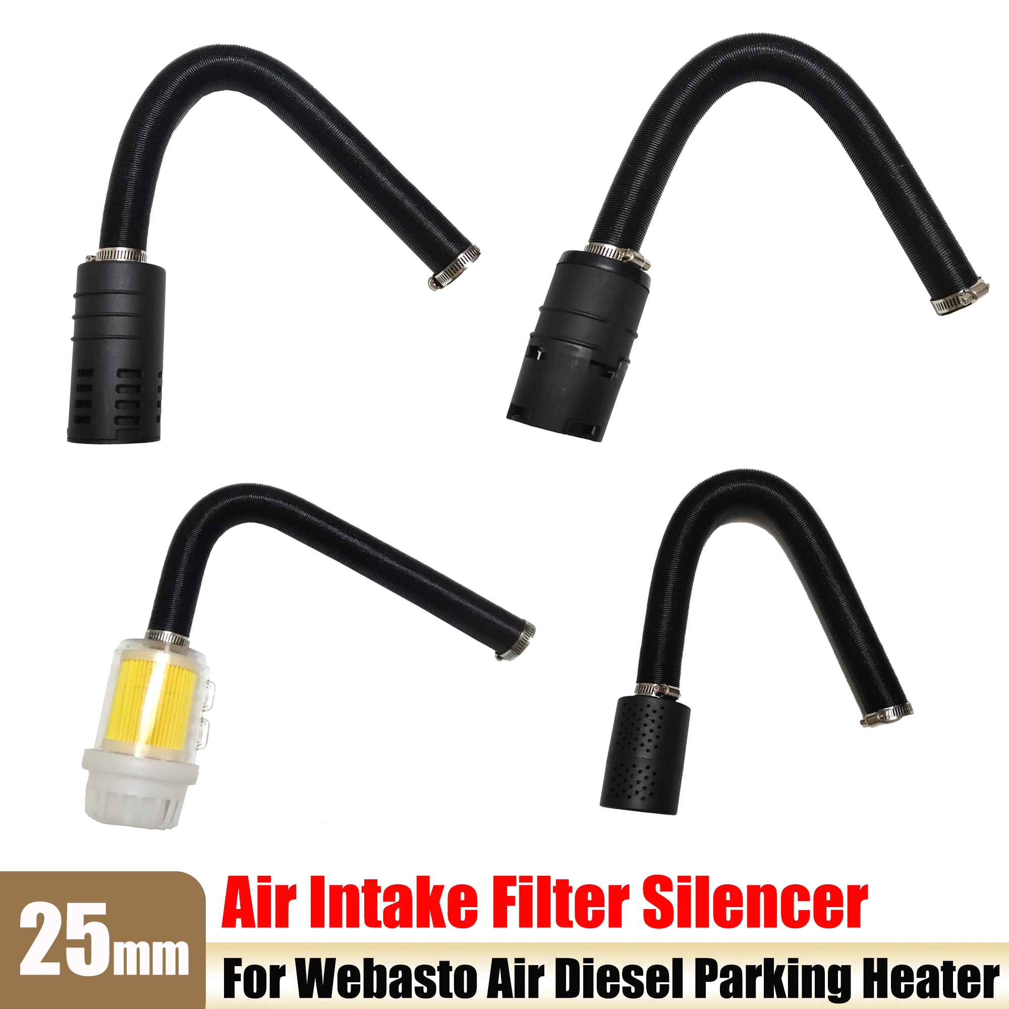 25mm Air Diesel Parking Heater Intake Filter Silencer Intake Pipe ...