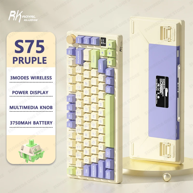 RK-ROYAL-KLUDGE-S75-Teclado-mec-nico-teclado-inal-mbrico-con-Bluetooth ...