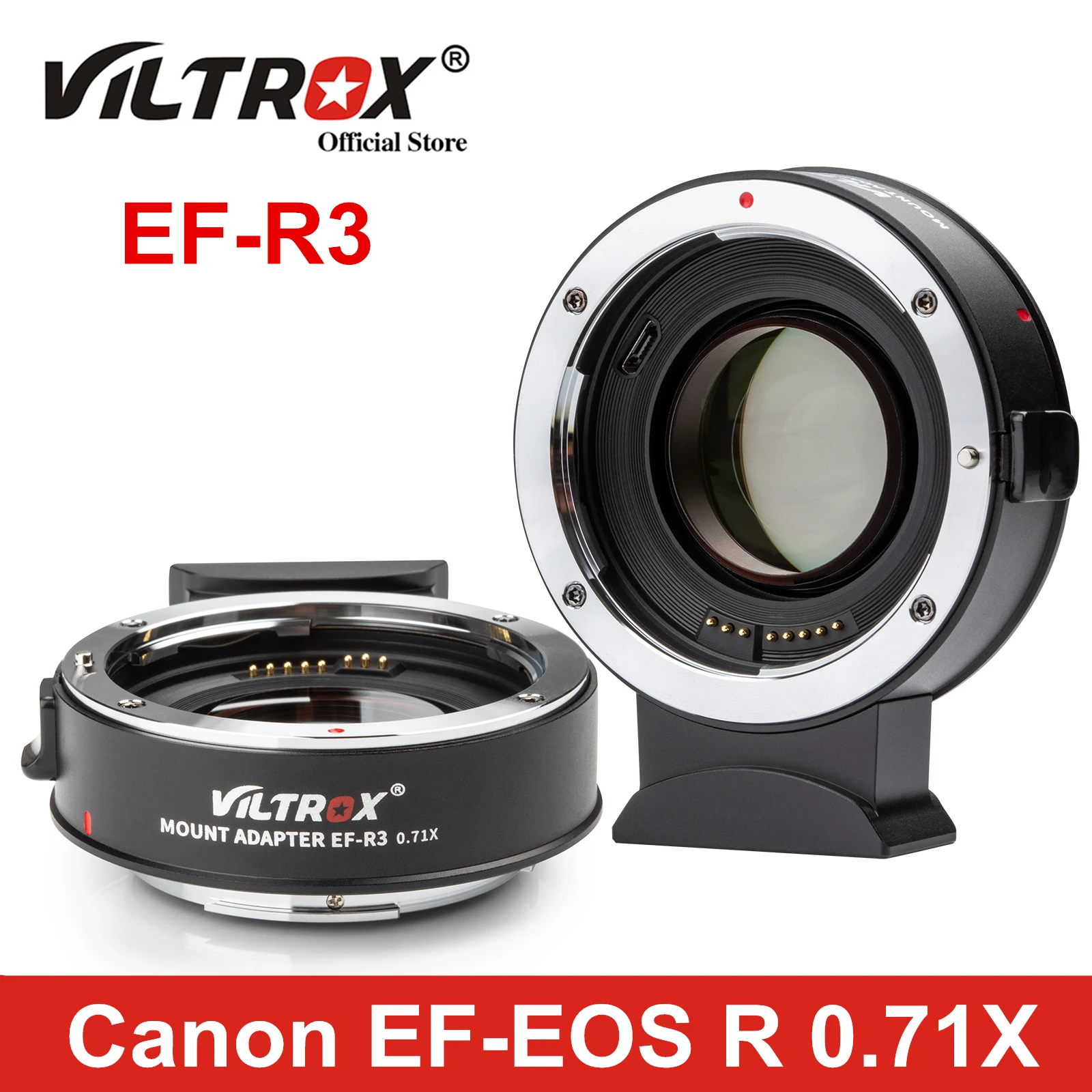 Viltrox EF R3 AF 자동 초점 감속기 속도 부스터 0.71x 렌즈 어댑터 캐논 EOS EF 렌즈 EOS R 마운트 카메라 R6 RP R5 C70 R3|렌즈 어댑터 ...