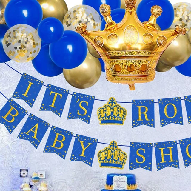 Crown Prince Baby Shower Decorations Blue And Gold Crown Royal Prince