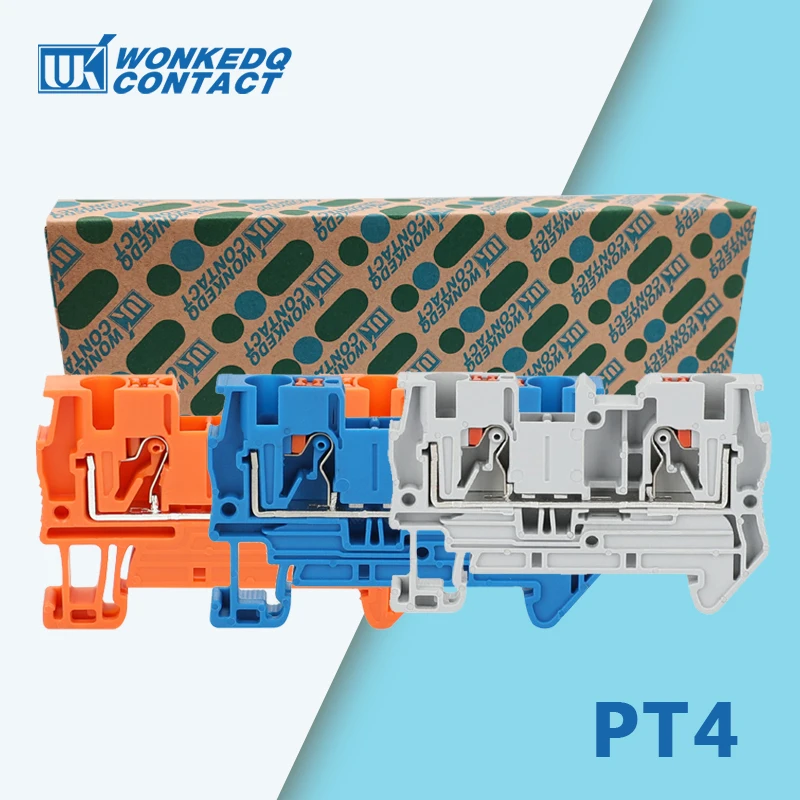 PT4-Din-Rail-Terminals-Push-in-Terminal-Block-4mm-Spring-Connection ...