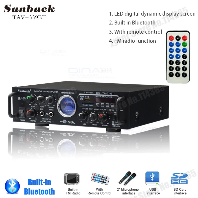339BT-HiFi-Sound-Stereo-Digital-Bluetooth-Amplifier-Pointer-Dial-Screen ...