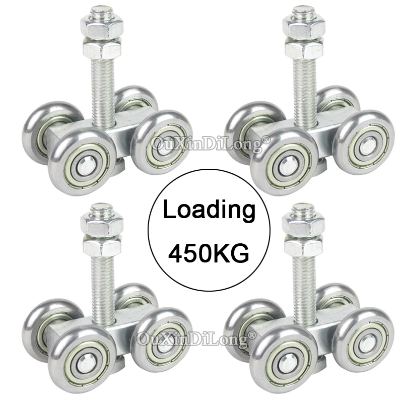 4PCS-Heavy-Duty-Sliding-Door-Rollers-Industrial-Steel-Rail-Hanging ...