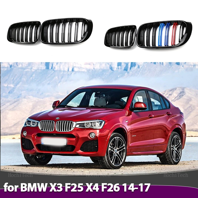 For BMW X3 F25 X4 F26 2014-2018 Glossy Double Slat Front Kidney Car ...