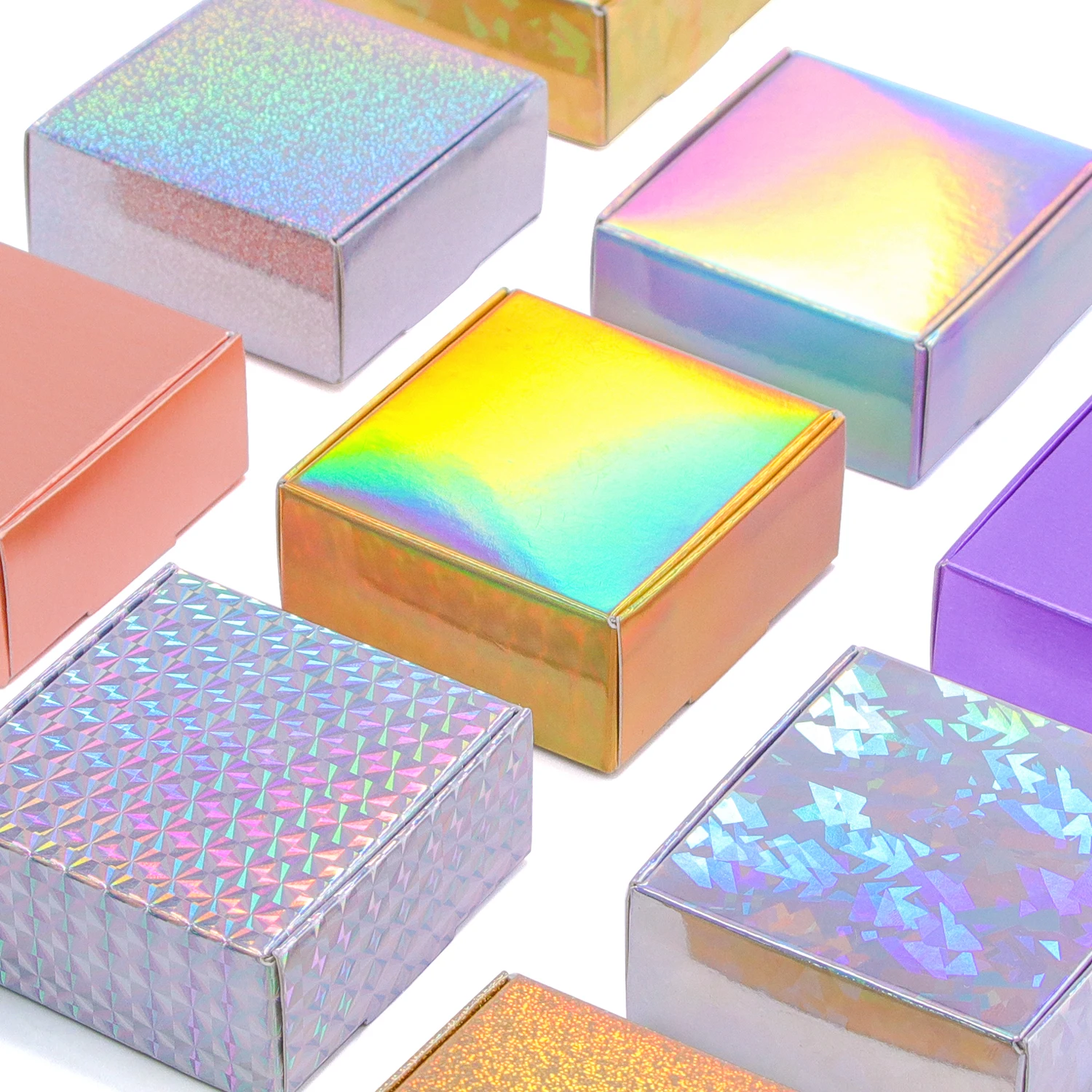 Purple-gold-silver-laser-effect-gift-box-color-packaging-small-gift-box ...