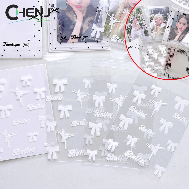 50pcs/pack Clear Photocard Sleeves Self-adhesive Card Cover Idol Photo ...