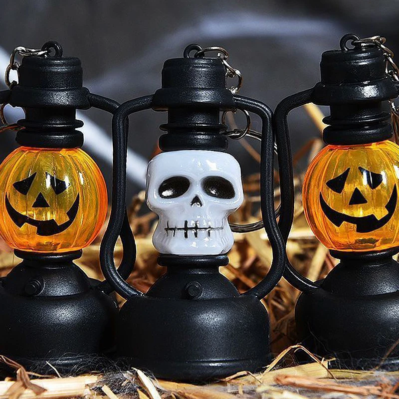 LED-Halloween-Night-Light-Pumpkin-Skull-Keychain-Lights-Hanging-Lamps ...