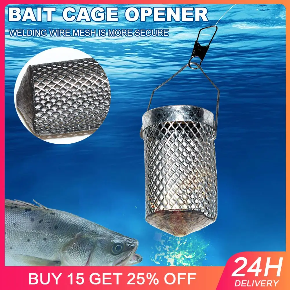 5-1Pcs-Fishing-Trap-Basket-Stainless-Steel-Wire-Feeder-Holder-Fishing ...