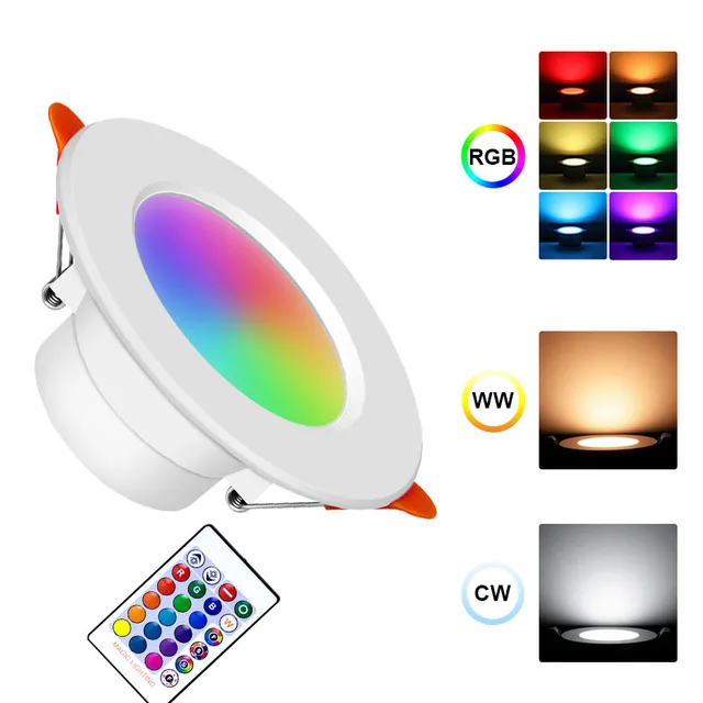Rgbw Rgbww 10W 15W Downlight Led Spot Light 220V 110 V Távvezérléssel ...