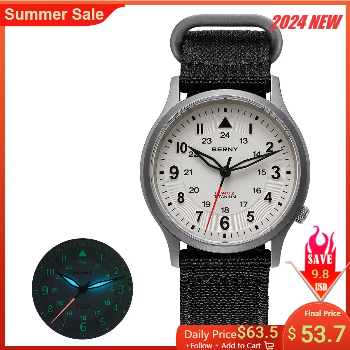 BERNY-Titanium-Watches-for-Men-Classic-Mens-Field-Pilot-Watch-Easy-Read ...