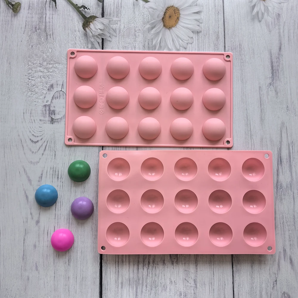 15-hole-silicone-hemisphere-baking-mold-DIY-jelly-dome-mousse-tool-for ...