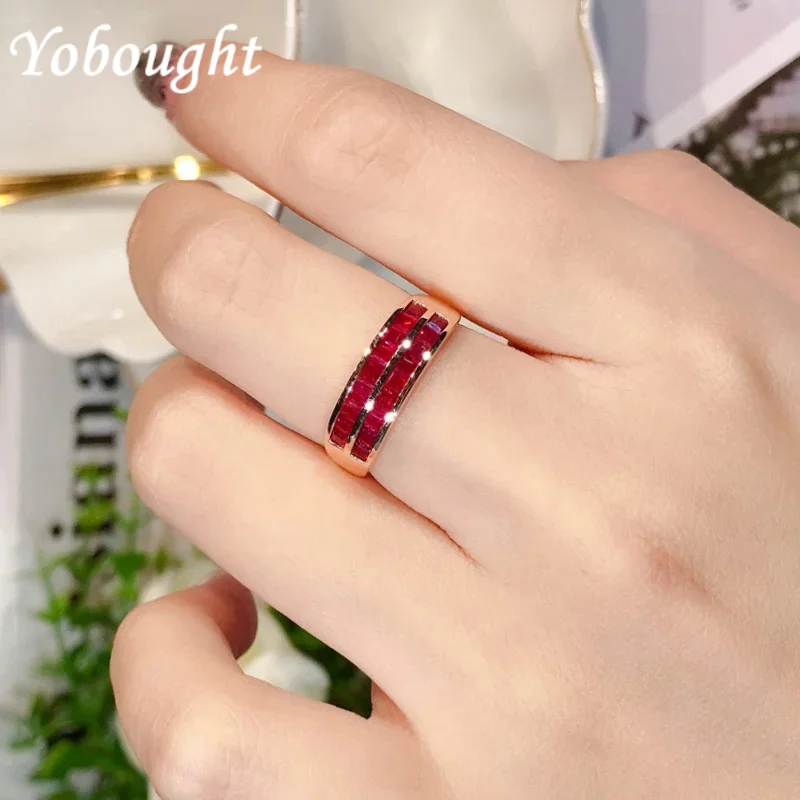 Design-Double-Layer-Ruby-Classic-Smooth-Rings-For-Women-Exquisite ...