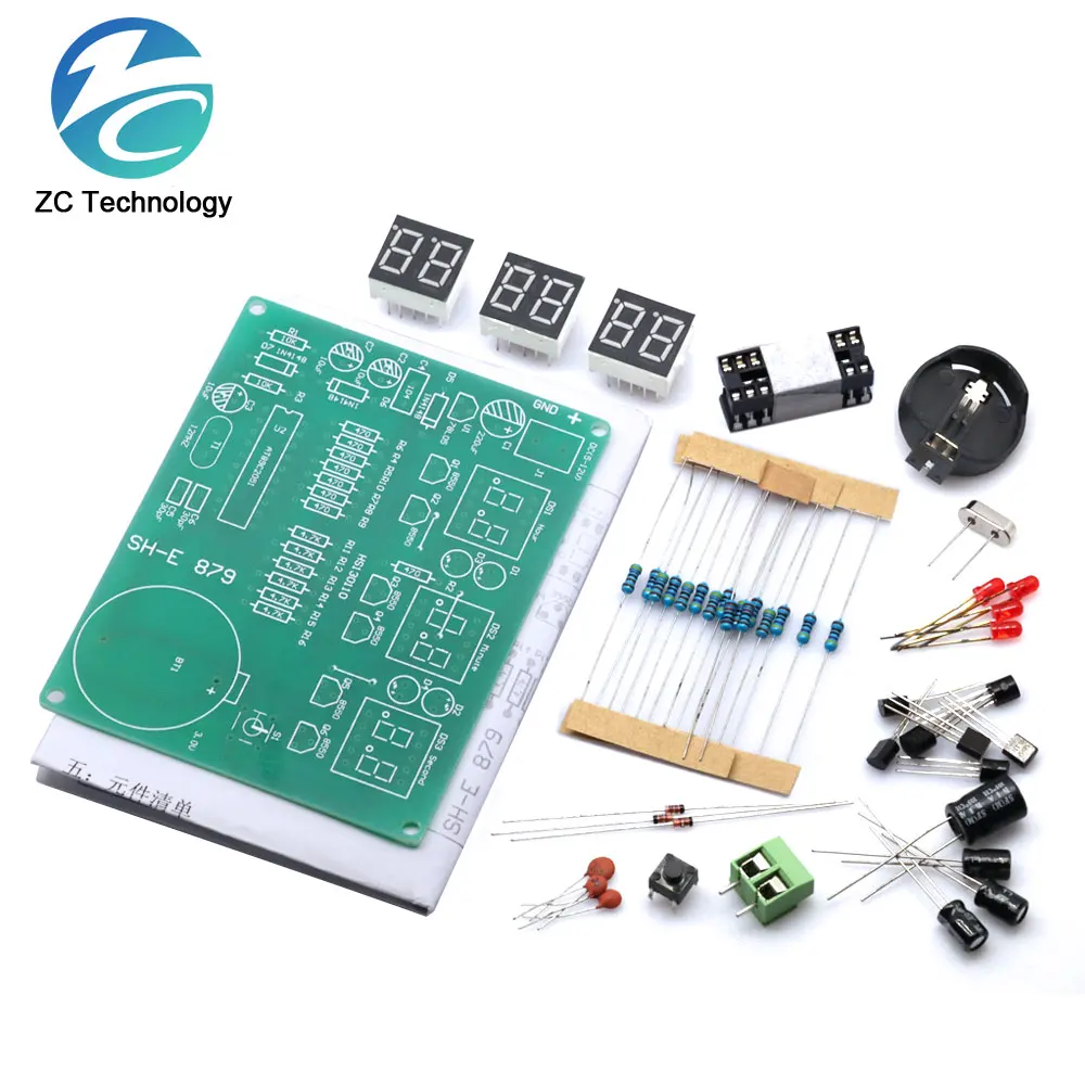 DIY-Kits-AT89C2051-Electronic-Clock-Digital-Tube-LED-Display-Suite ...