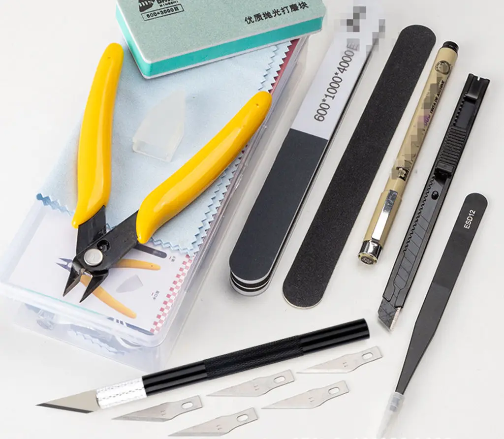 Model Building Basic Tool Kit Hobby Knife Nipper Tweezers for Gunpla ...