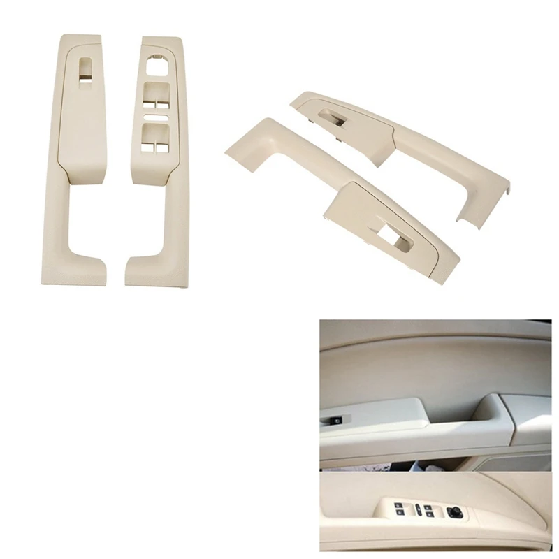 4PCS-Car-Beige-Inner-Door-Handle-Window-Switch-Control-Panel-Trim-For ...