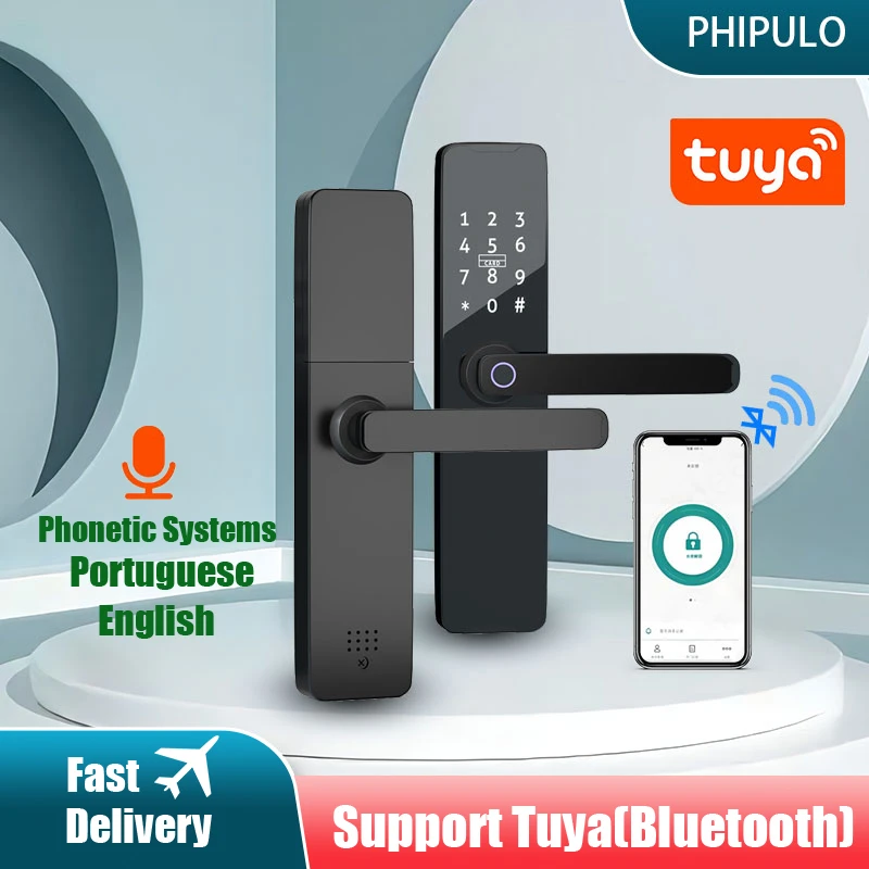 PHIPULO Tuya App Biometric Fingerprint Locks Smart Door Lock Remote ...
