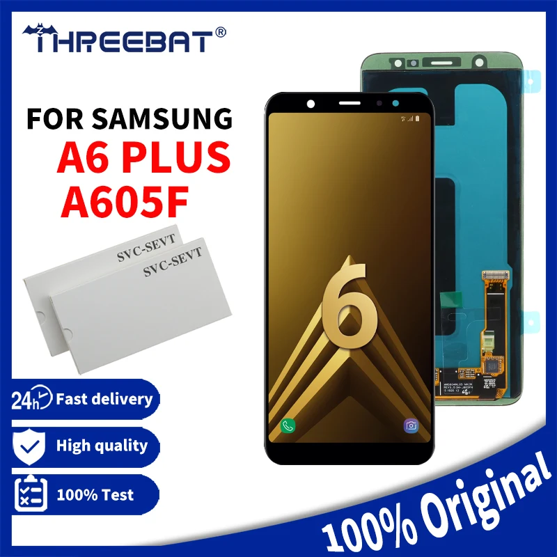 100% amoled original para samsung galaxy a6 + a605 SM A605F display lcd ...