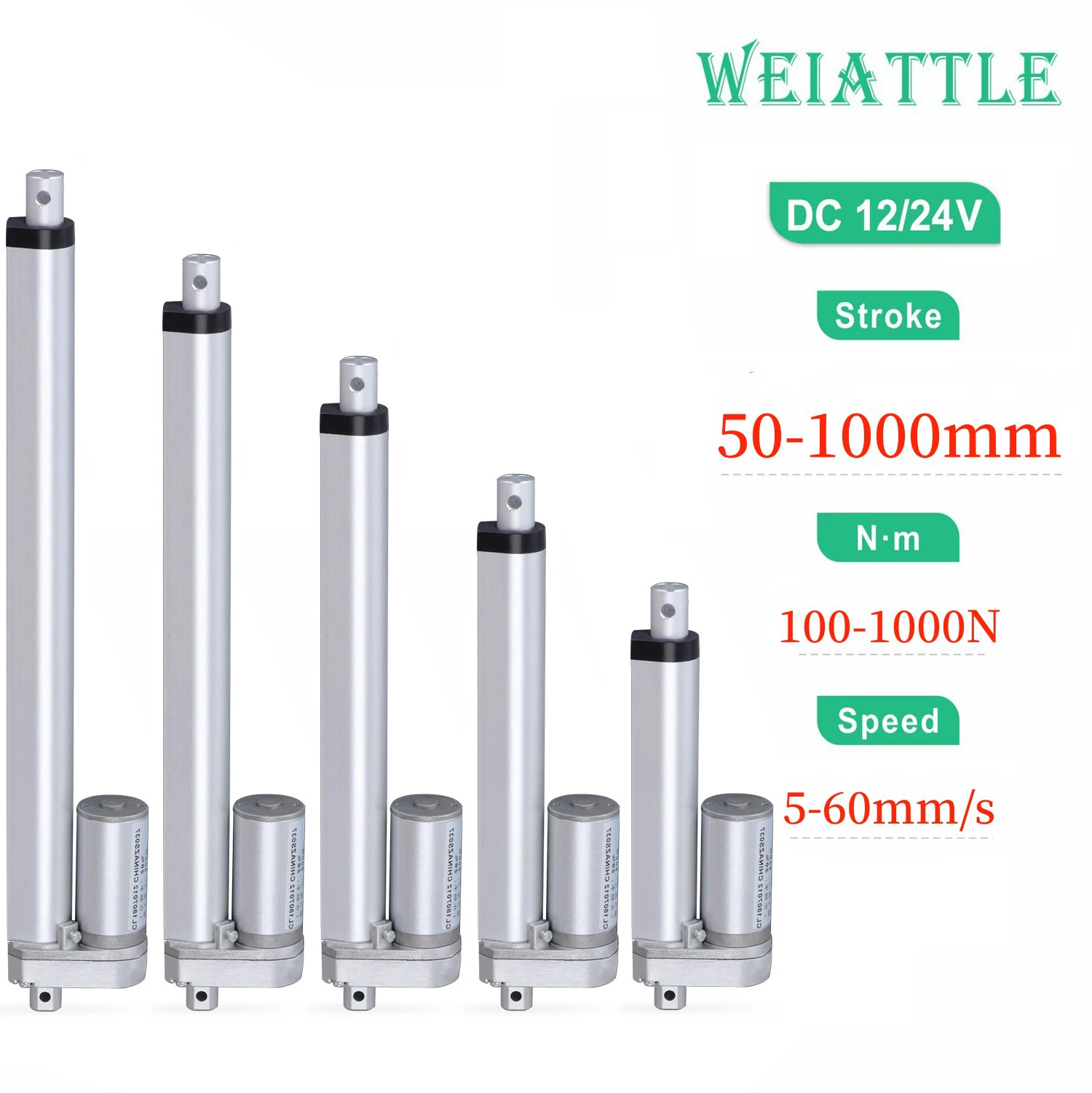 12V-24V-Linear-Actuator-Customizable-200mm-400mm-600mm-800mm-1000mm ...