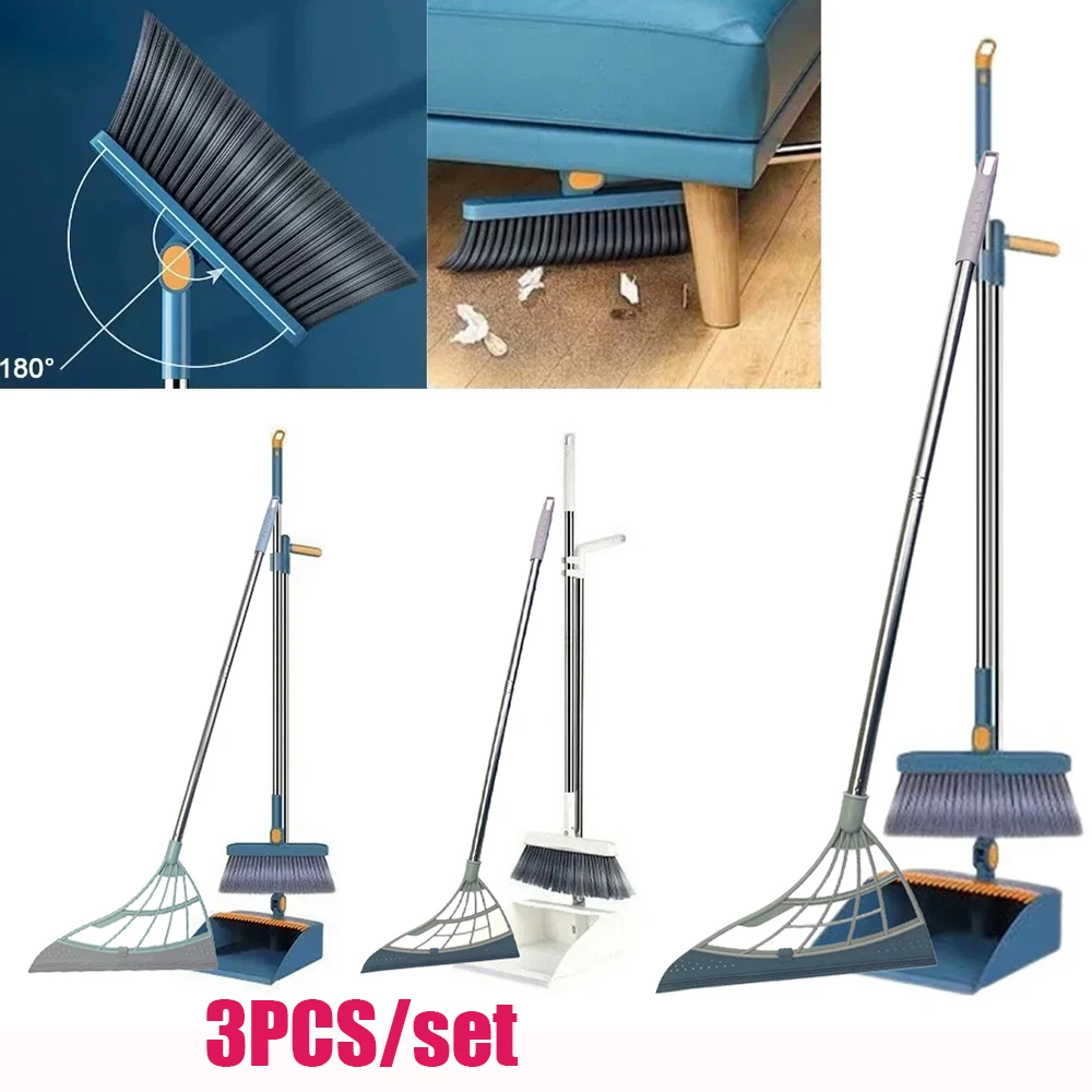 3PCS-Set-Folding-Dustpan-Broom-Set-Magic-Broom-Cleaning-Floor-Cleaning ...