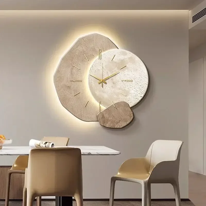 Modern wall clock in living room stylish large living room clock light ...