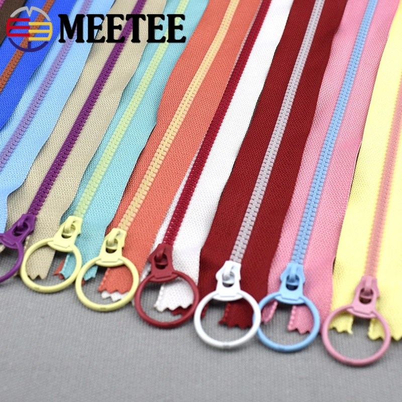 10Pcs Meetee 15 40cm 3# Resin Zippers Ring Zip Slider Closed End Zipper ...