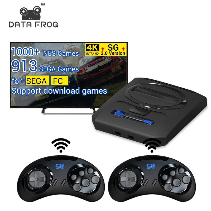 Data Frog 16 Bit Wireless Sega Game Console For Sega Mega Drive 2 Built ...
