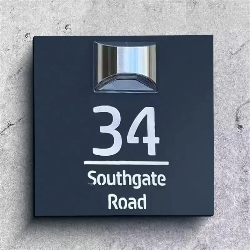 Personalized-Solar-House-Sign-With-Solar-Light-Laser-Cut-Door-Name ...