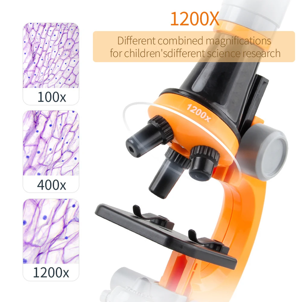 1200X LED Lab Microscope Kit for Children Biology Microscope for ...