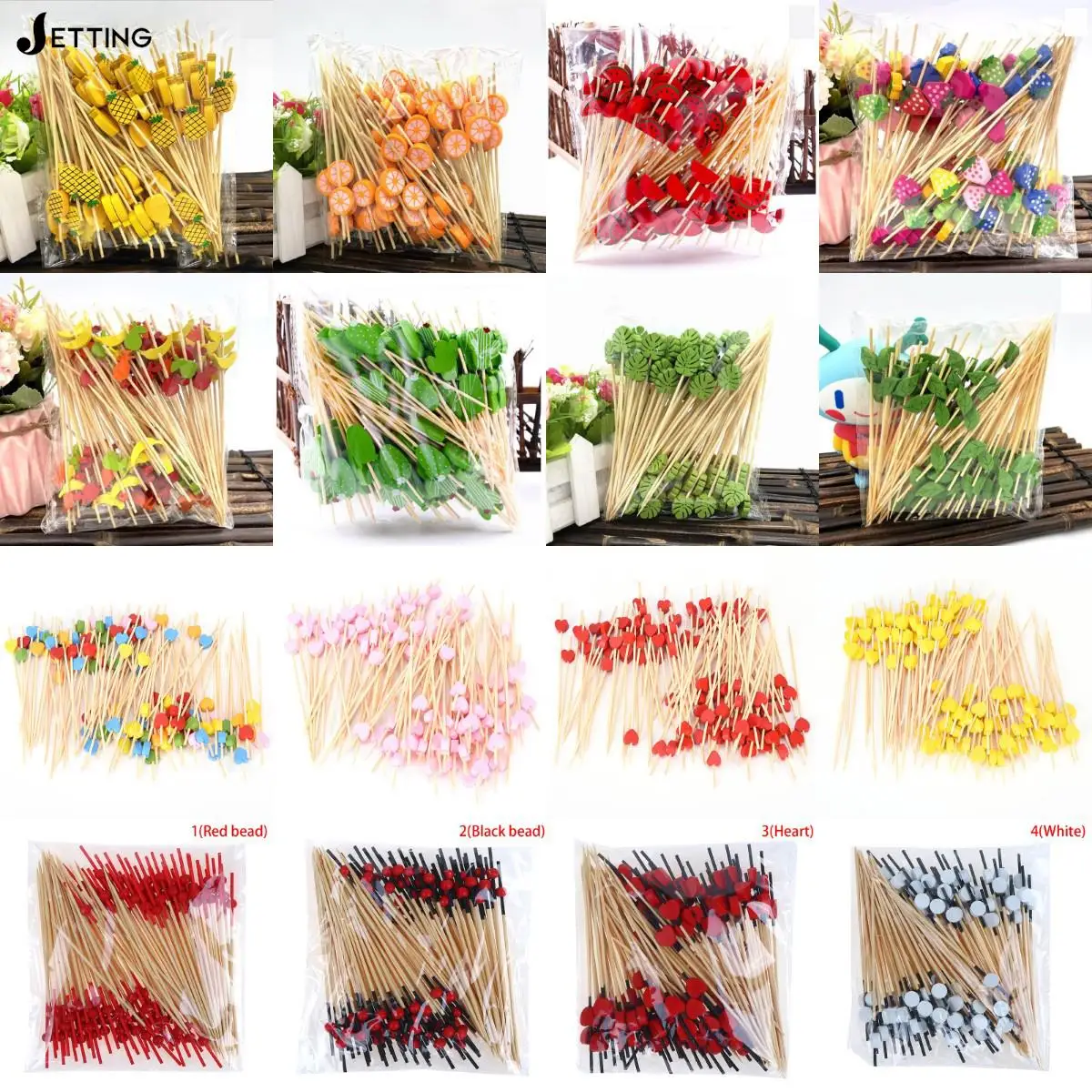 50-80-100pc-Heart-Disposable-Bamboo-Skewers-Food-Cocktail-Picks-Buffet ...
