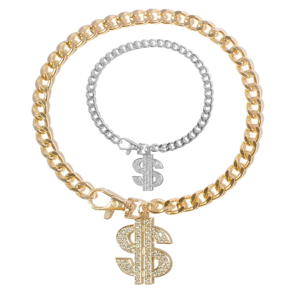 Luxury-Dog-Collar-Necklace-for-Small-Medium-Dogs-Dollar-Sign-Pendants ...