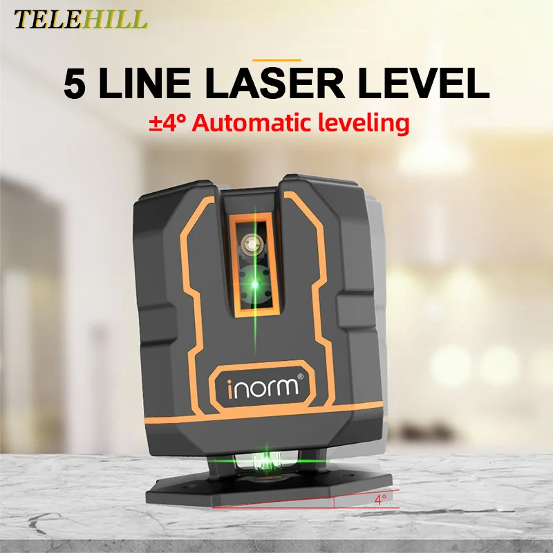 Nivel láser verde de 5 líneas, autonivelante, línea de Cruz Horizontal ...