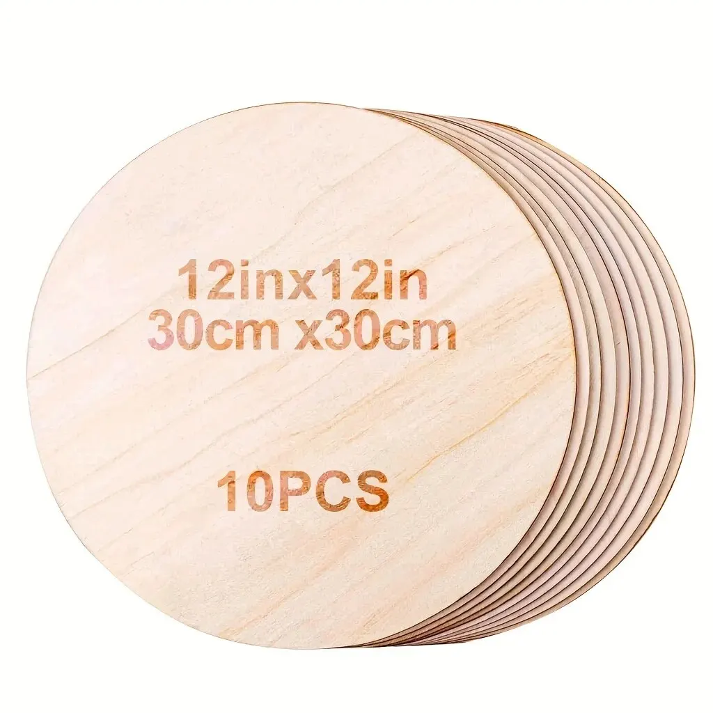 10-Packs-12-Inches-Wood-Circles-For-Crafts-Craft-Wood-Board-Rounds ...