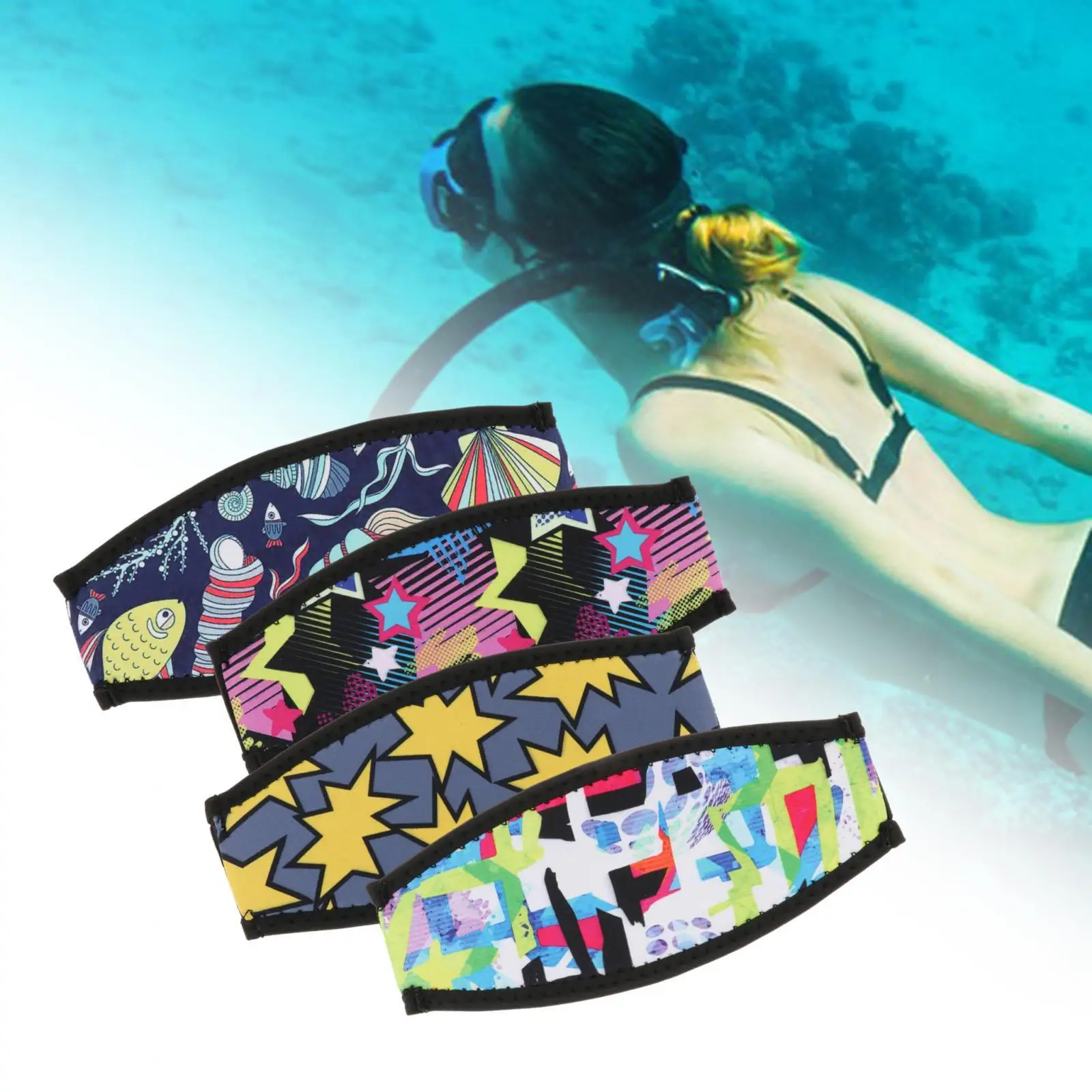 Neoprene-Mask-Strap-Cover-Lightweight-Scuba-Gear-Wrapper-Comfort-Padded ...