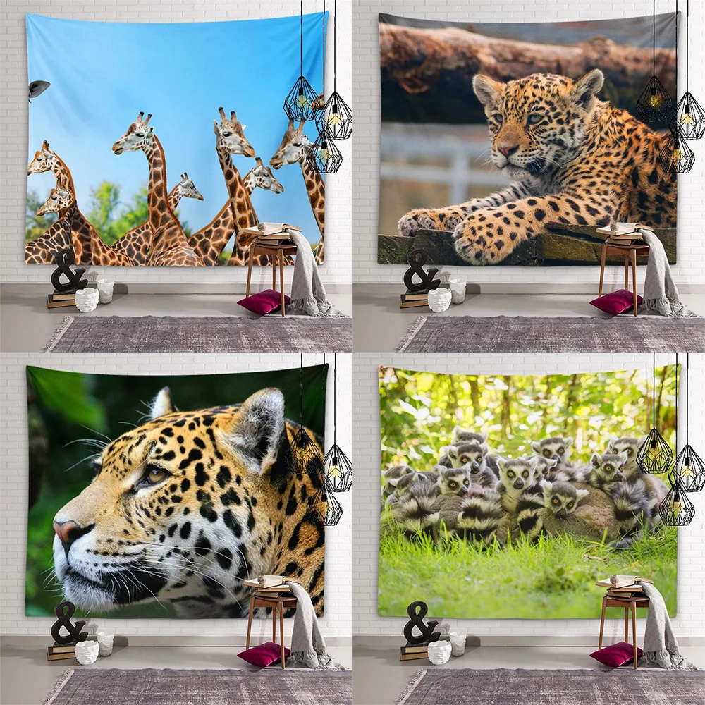 Children-s-room-animal-wall-tapestry-shark-giraffe-pattern-hanging ...