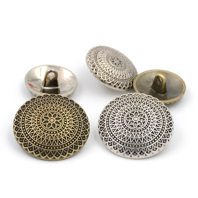 6pcs Vintage Pattern Metal Button Luxury Sewing Button For Clothing ...